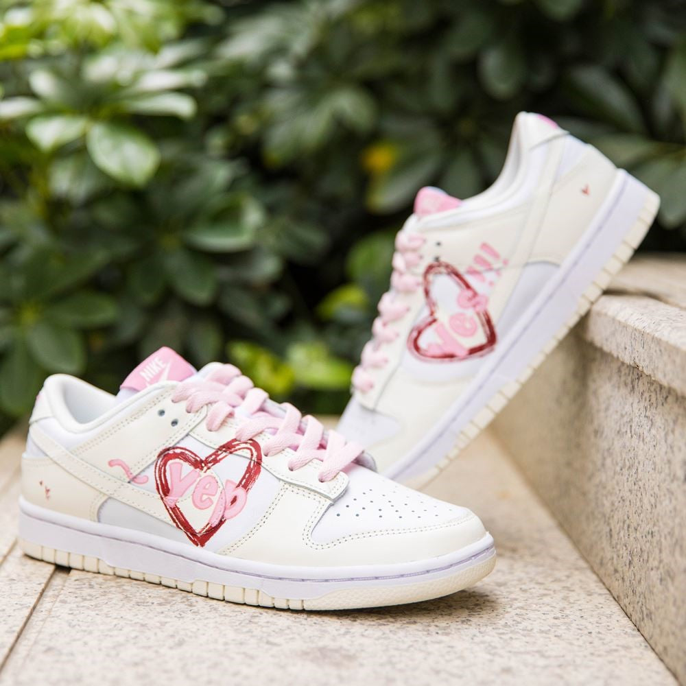 Pink Heart Custom Nike Dunk – Unite Custom
