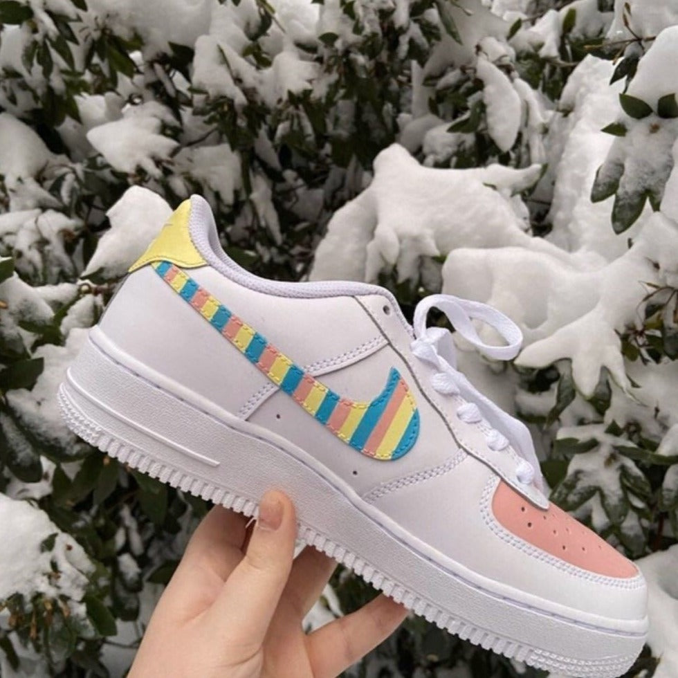 Macaron Stripes Custom Air Force 1 – Unite Custom
