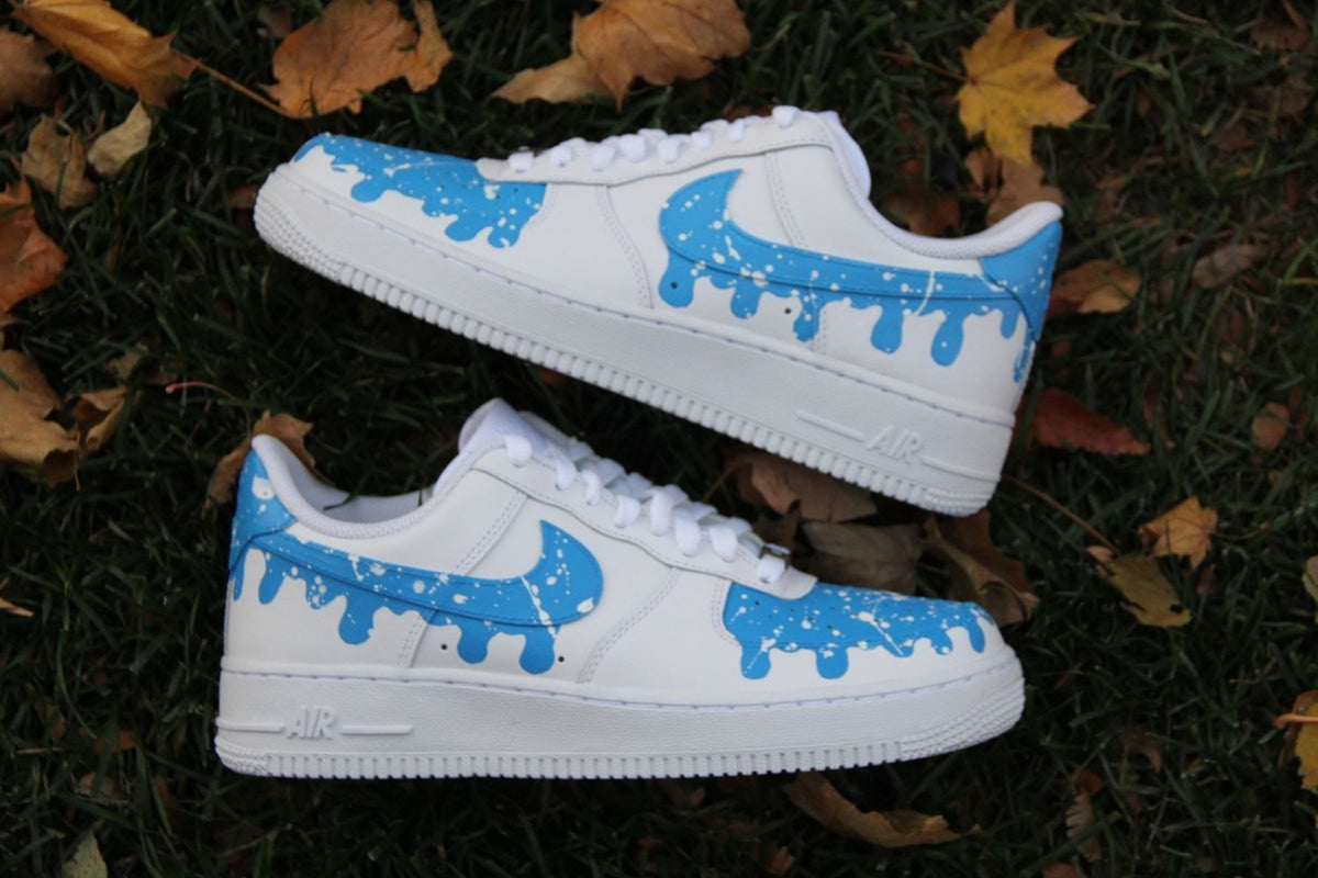 Baby Blue Drip-Splatter Custom Air Force 1 – unitecustom