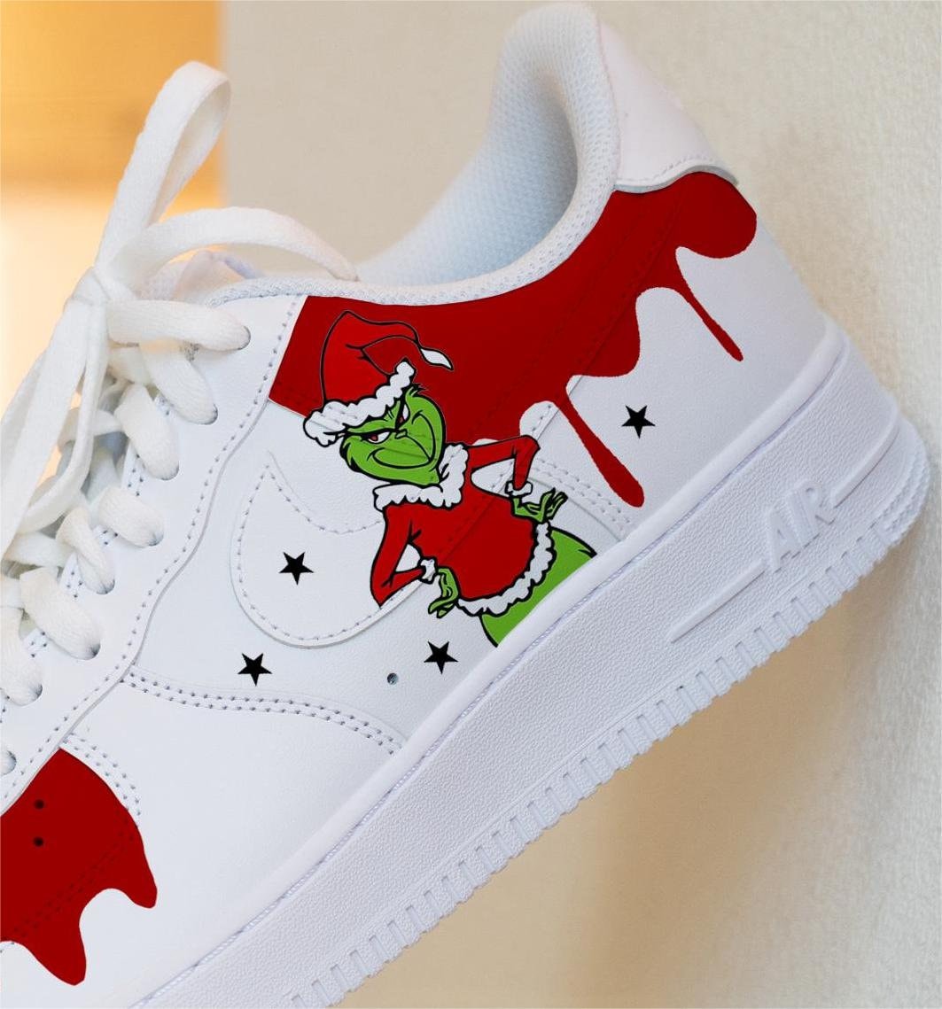 Custom Christmas Grinch Nike Air Force 1 Shoes – Unite Custom
