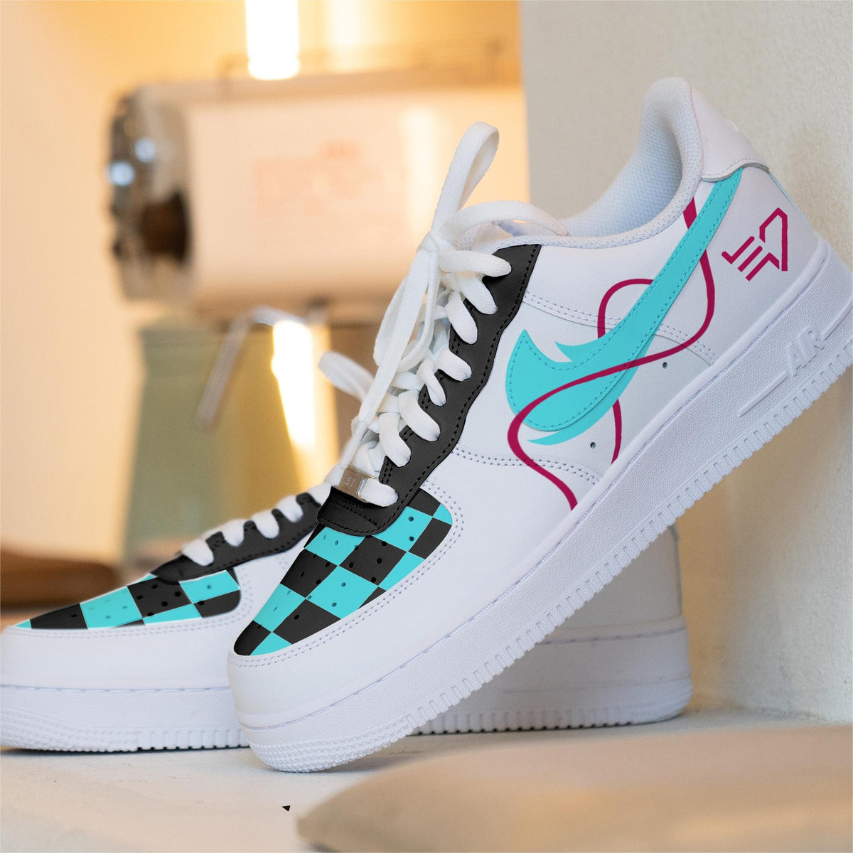 Custom Crypton Nike Air Force 1 Sneaker Miku Blue – Unite Custom