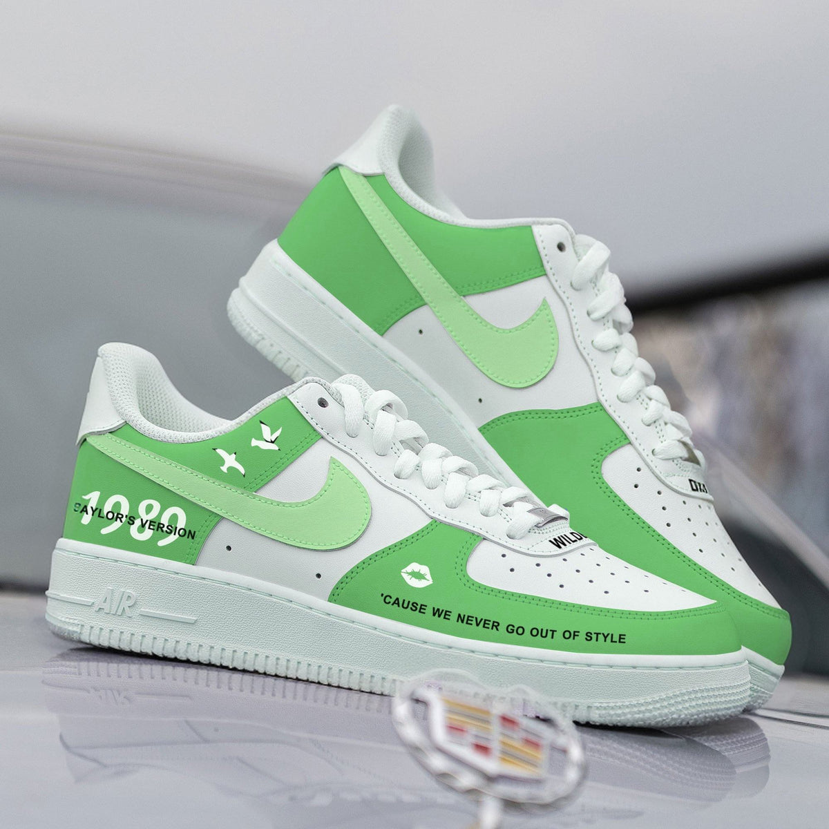 Custom Taylor's Nike Air Force 1 Shoes Light Green – Unite Custom