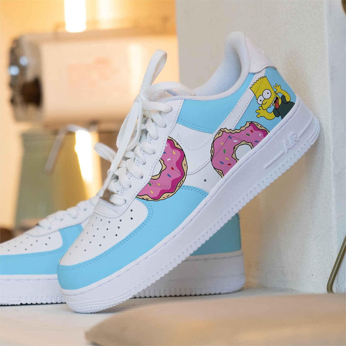 Custom The Simpsons Nike Air Force 1 Sneakers Donut – Unite Custom