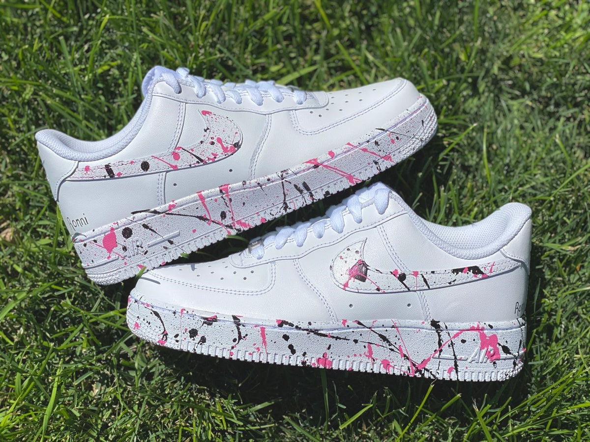 Black&Pink Splatter Custom Air Force 1 – unitecustom