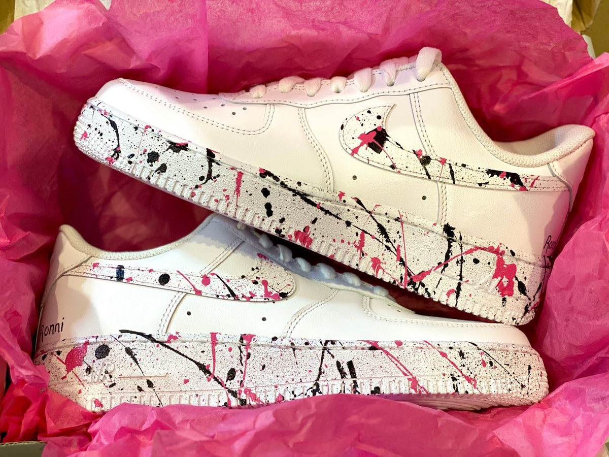 Black&Pink Splatter Custom Air Force 1 – unitecustom