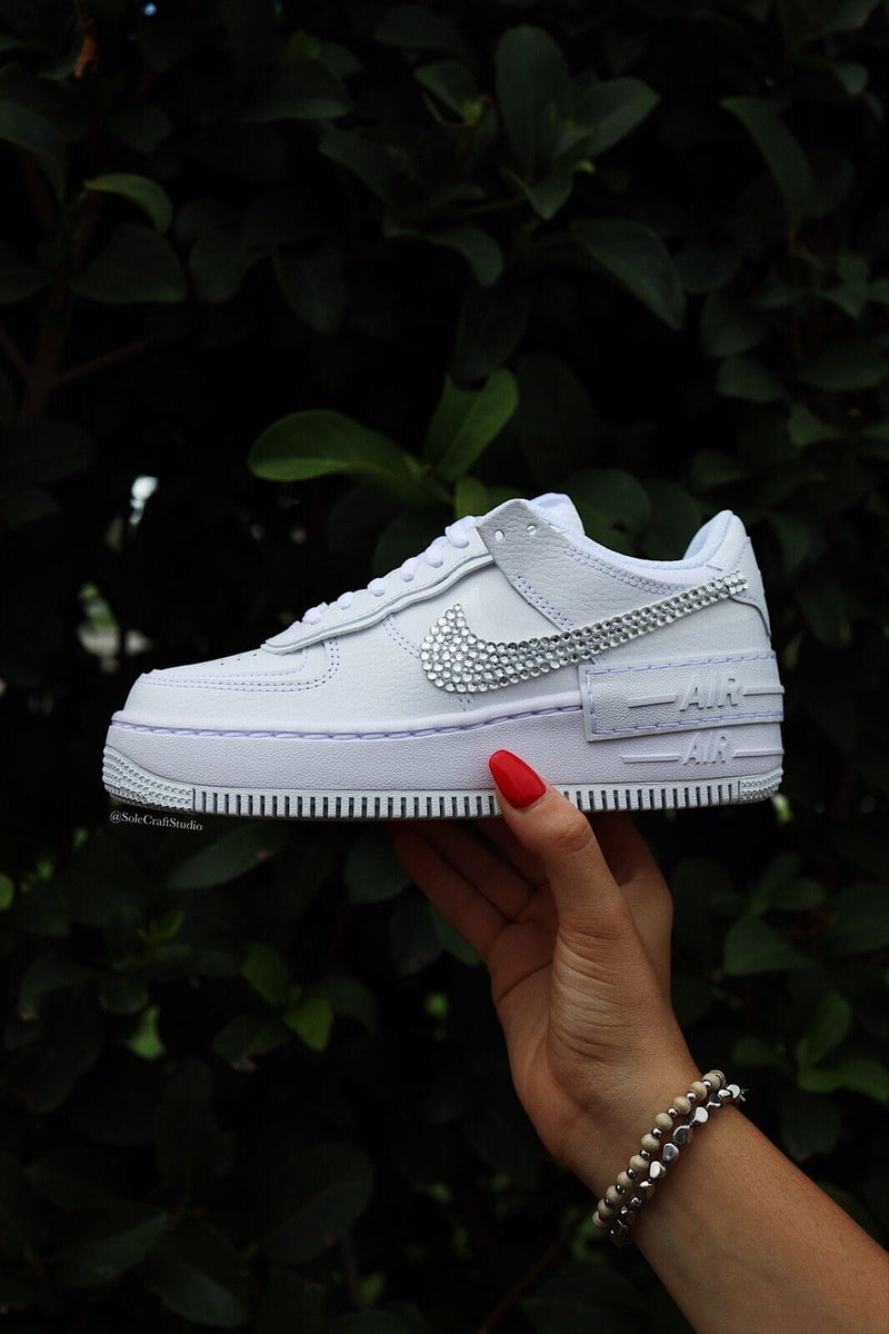 Wedding Shoes Custom Nike White Diamond Air Force 1 Low Shadow – Unite ...