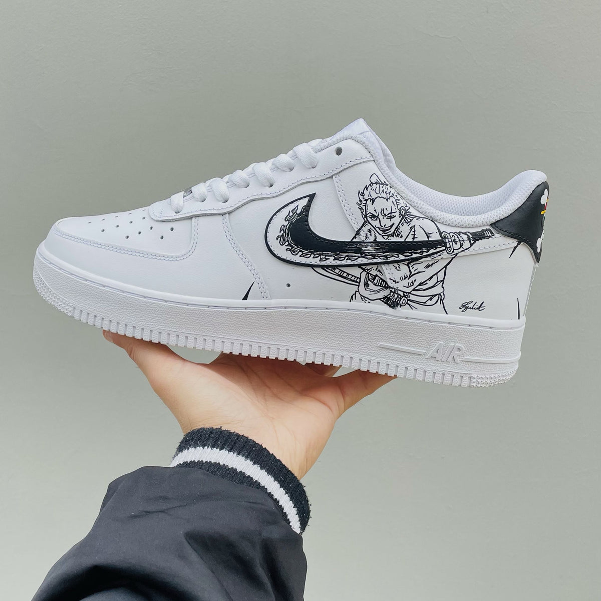 Custom Air Force 1 Anime Character Black White – Unite Custom