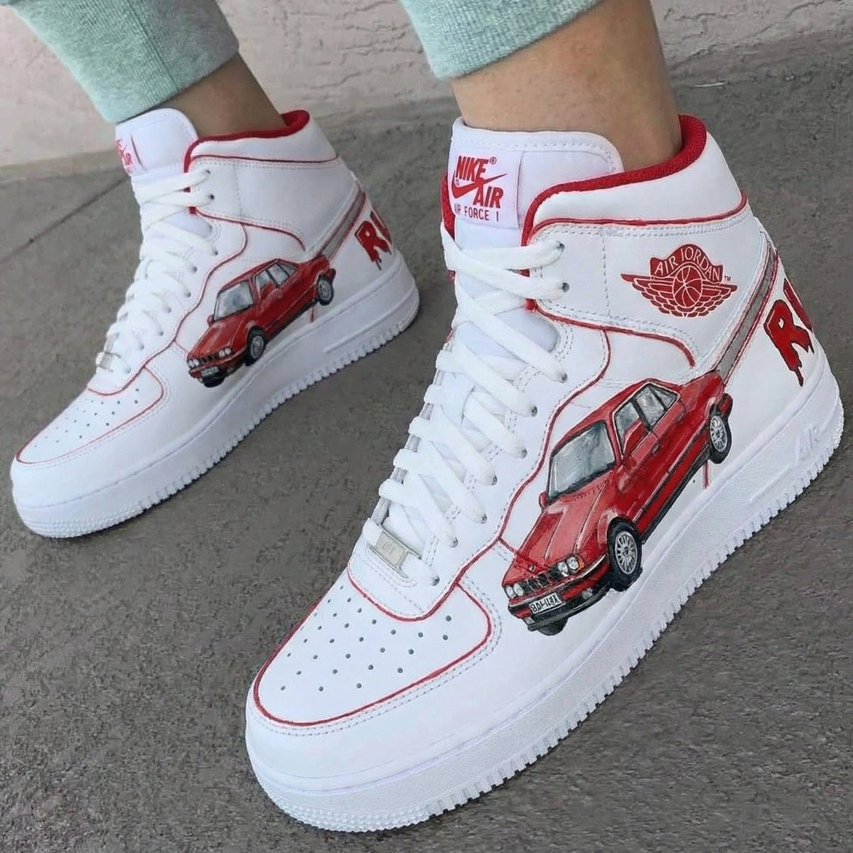 Custom Air Force 1 Car Design Red – Unite Custom