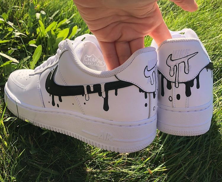 Custom Air Force 1 Drip Design Black – Unite Custom