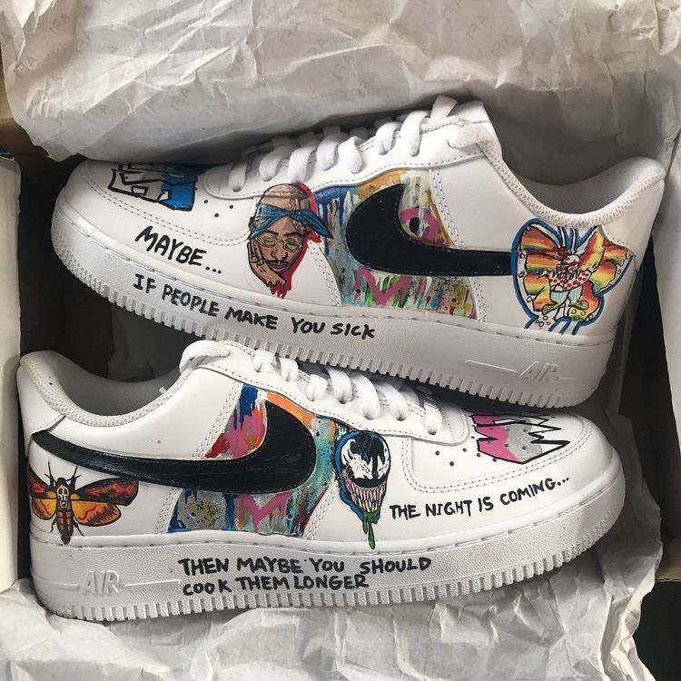 Custom Air Force 1 Graffiti and Insects Multicolor – Unite Custom