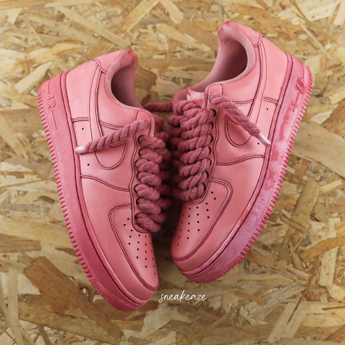 Custom Air Force 1 Pink Braided Laces – Unite Custom