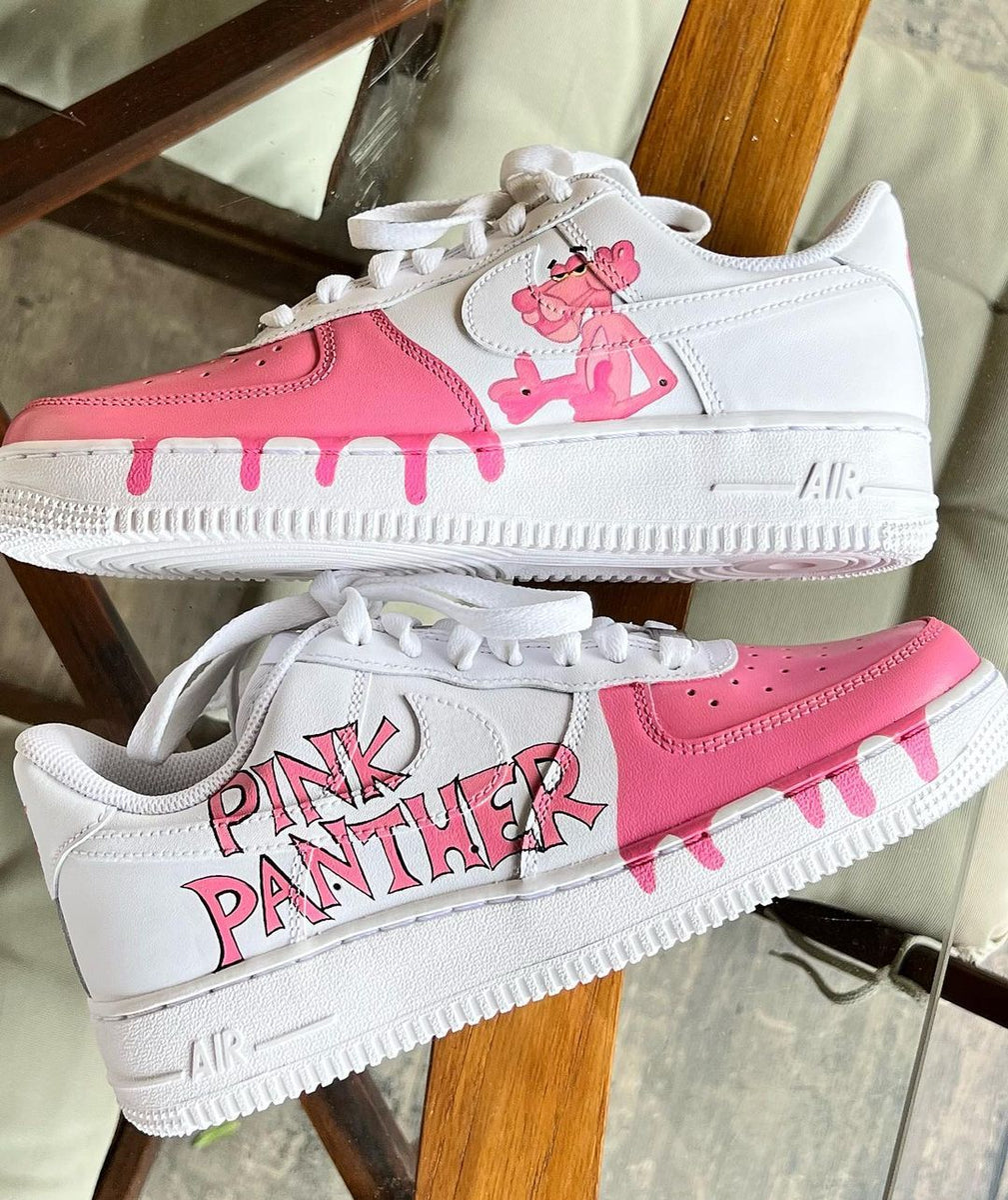 Custom Air Force 1 Pink Panther Theme Baby Pink – Unite Custom