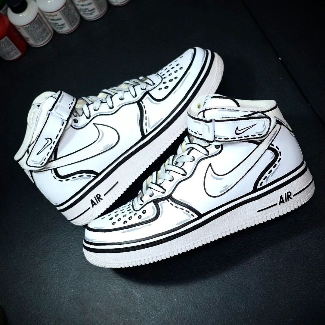 Custom Air Force 1 Sketchy Design Black – Unite Custom