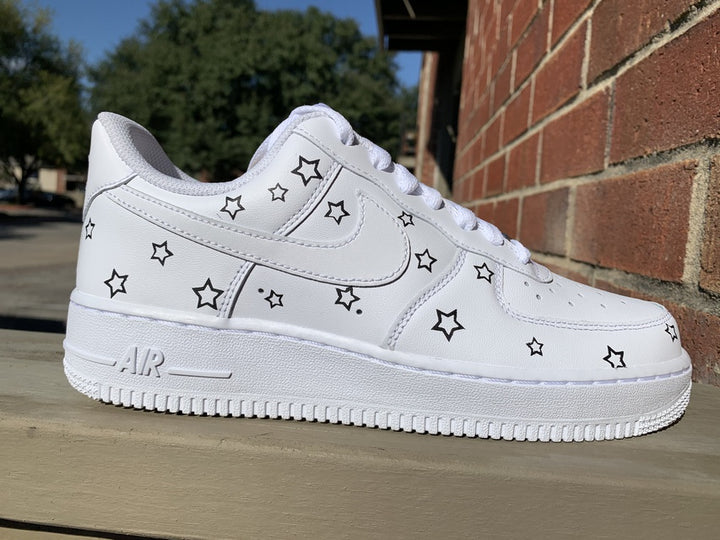 Custom Air Force 1 Star Pattern Black White – Unite Custom