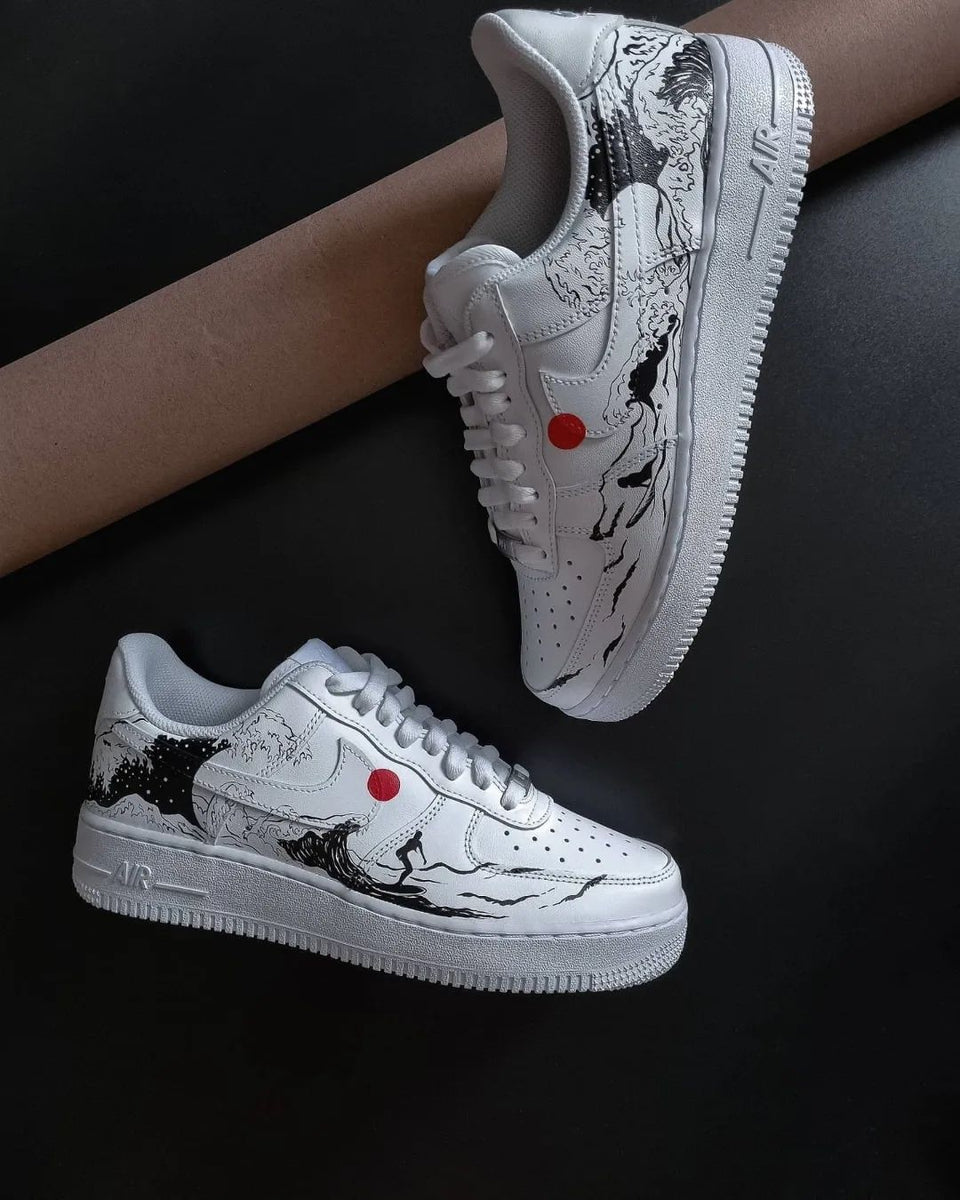 Custom Air Force 1 Wave Art Red – Unite Custom
