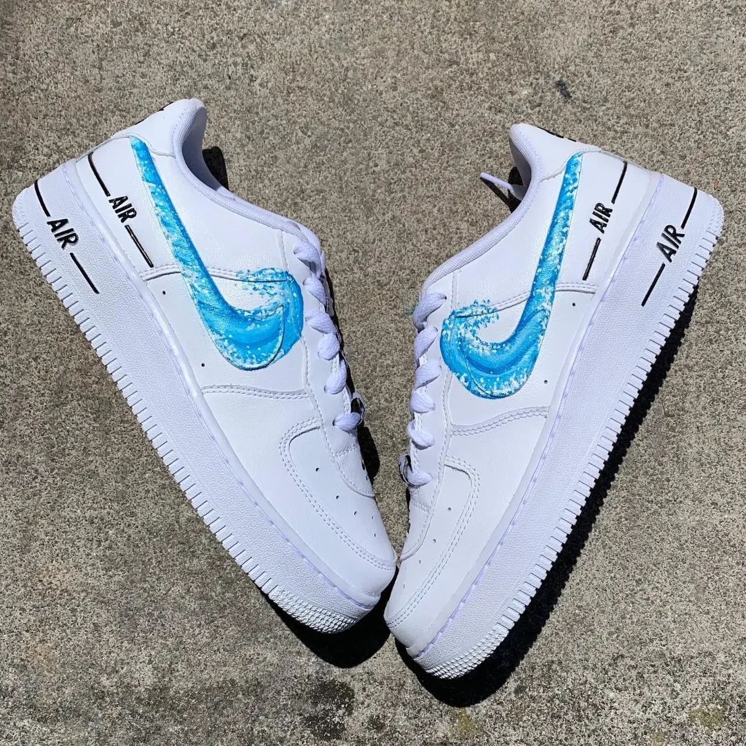 Custom Air Force 1 Wave Design Blue – Unite Custom
