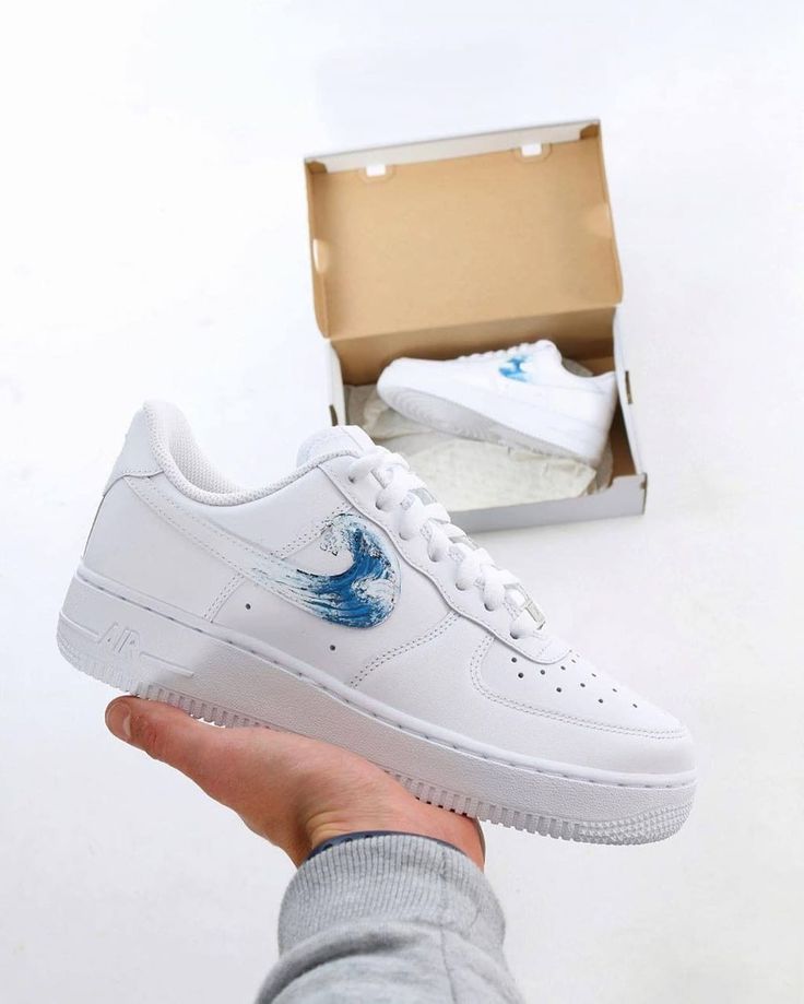 Custom Air Force 1 Wave Design White – Unite Custom