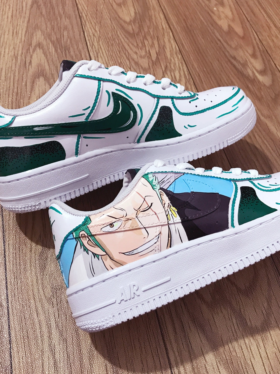 Custom Air Force 1 White With Anime Character Design – Unite Custom