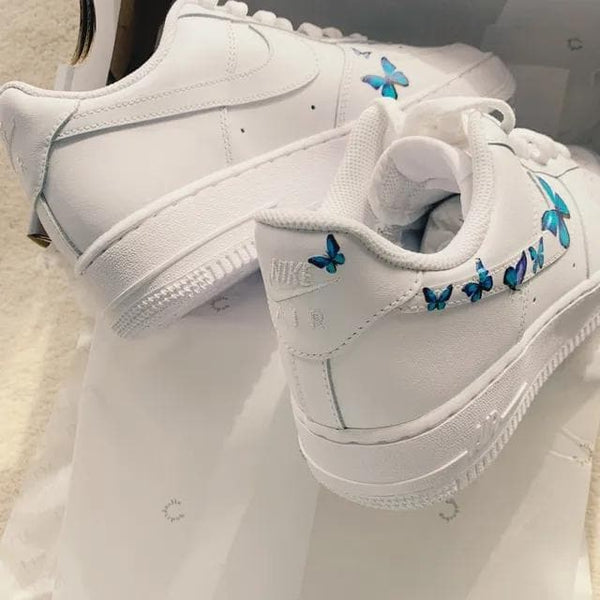 Custom Air Force 1 with Butterflies Blue – Unite Custom