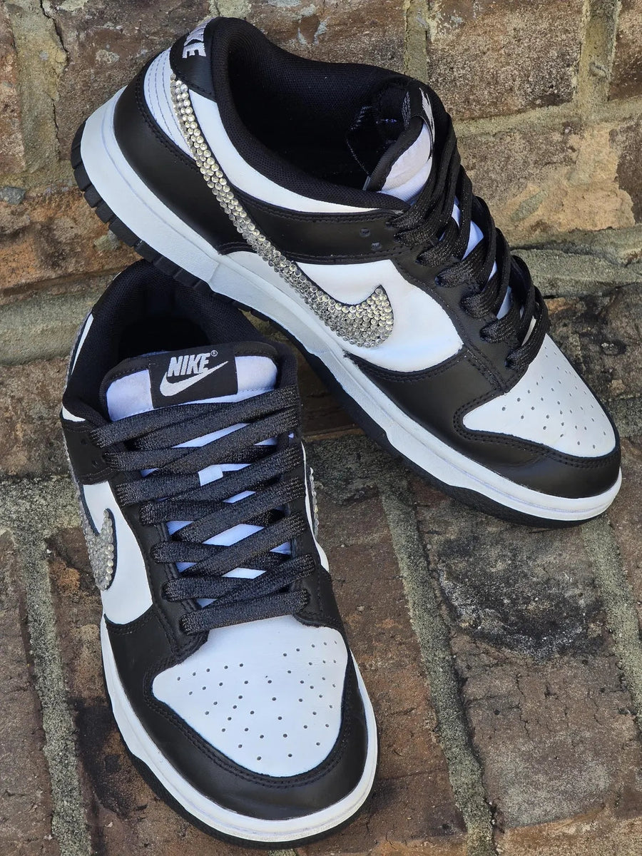 Custom Dunk Black White With Rhinestones – Unite Custom