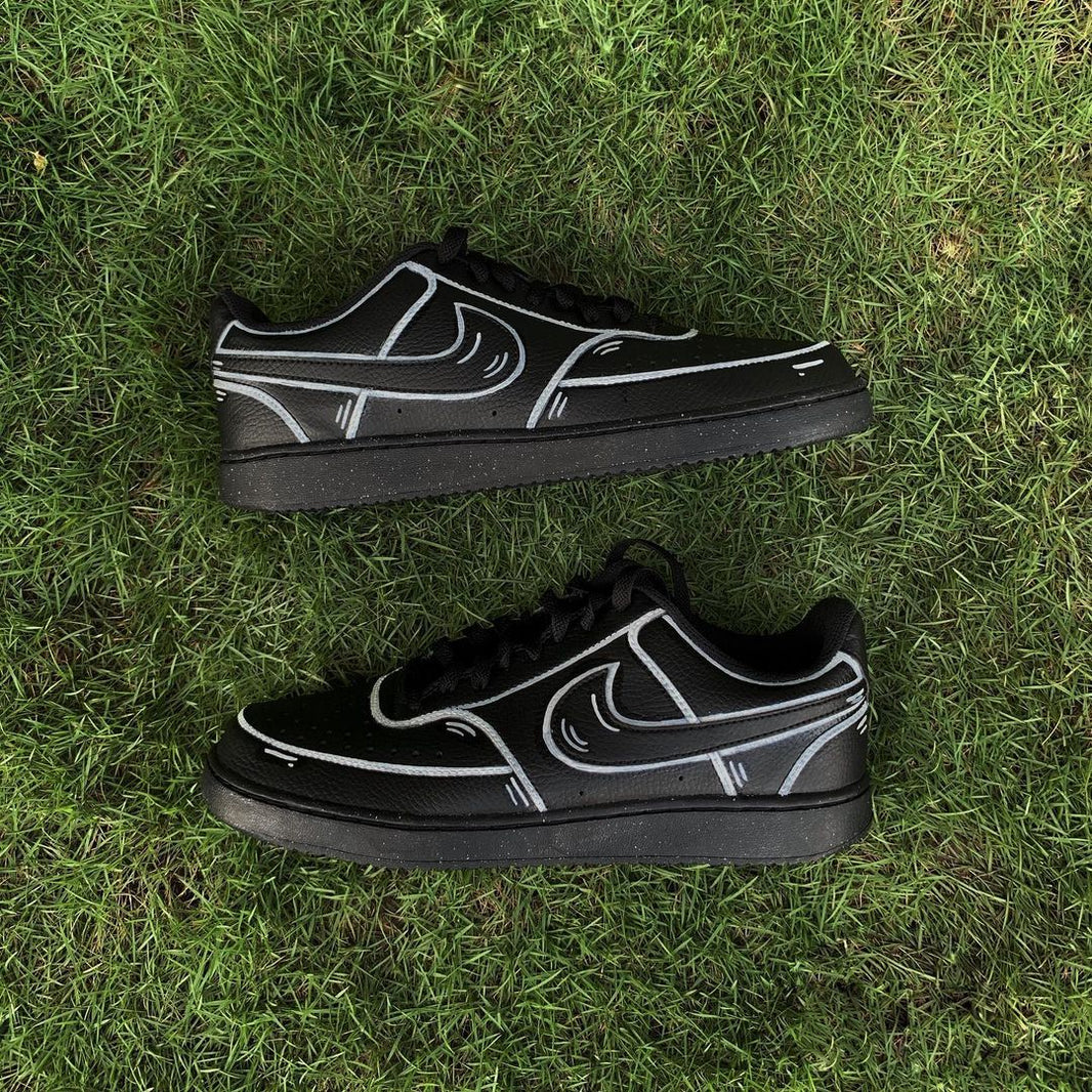 Custom Nike Court Vision Black Graphic Design – Unite Custom