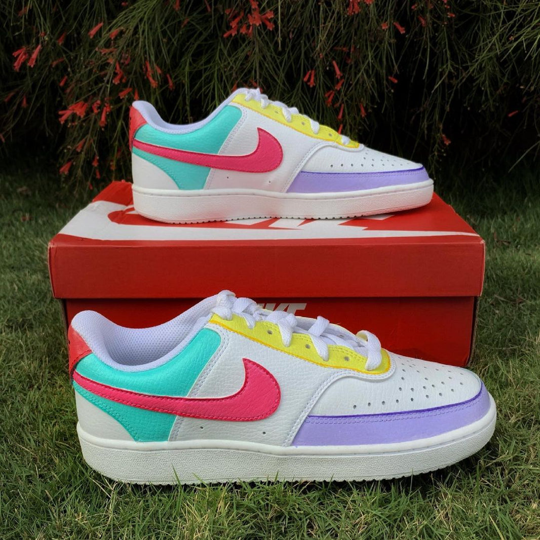 Custom Nike Court Vision White Multi - Color Panels – Unite Custom