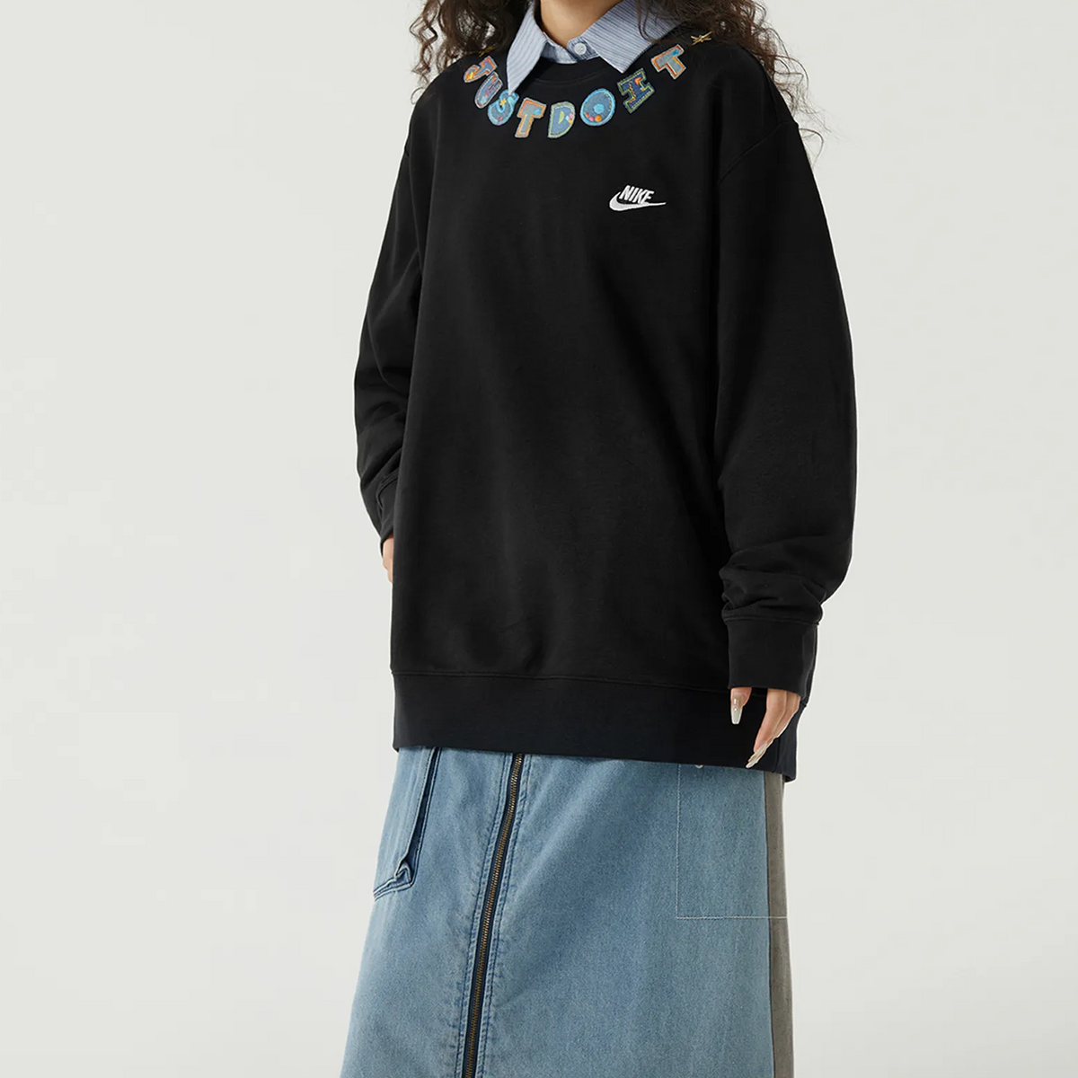 Custom Nike Sweatshirt Black Just Do It Design – Unite Custom