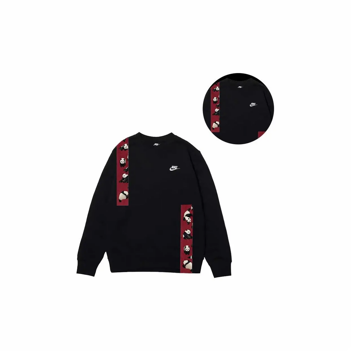 Custom Nike Sweatshirt Black with Panda Pattern – Unite Custom
