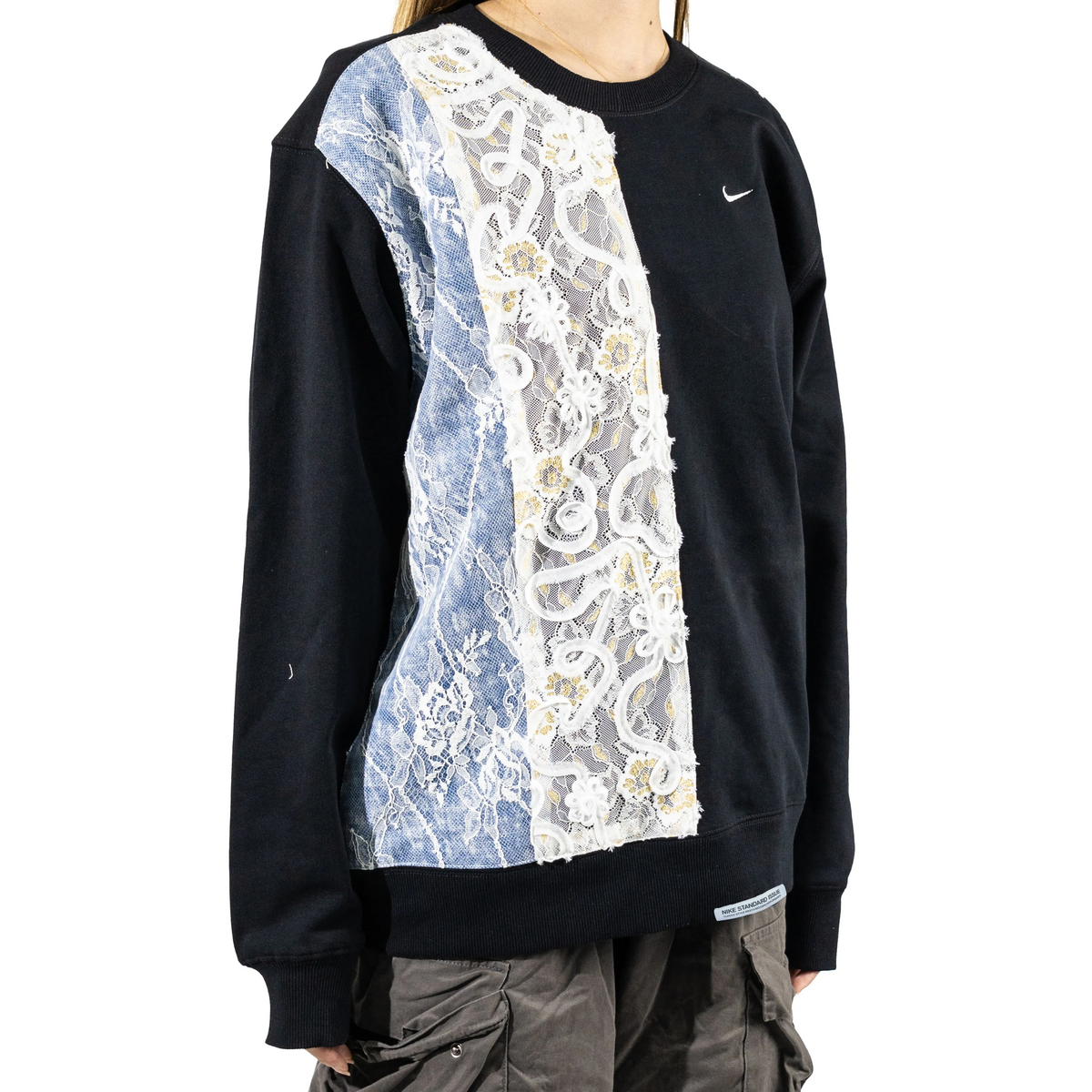 Custom Nike Sweatshirt Lace Pattern Black Collage Style – Unite Custom