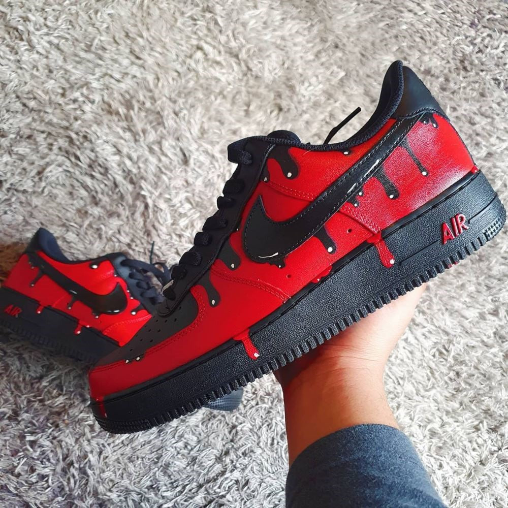 Black Red Drip Custom Air Force 1 – Unite Custom