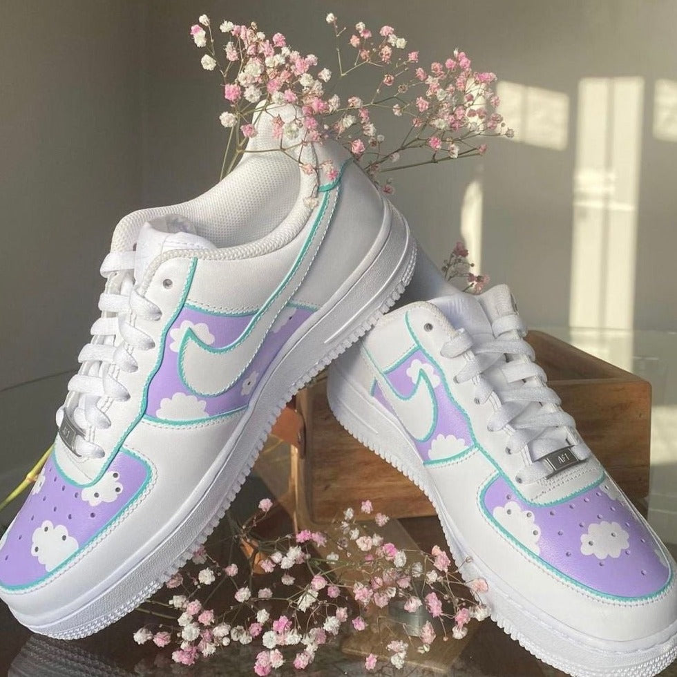 Purple and Cloud Custom Air Force 1 – unitecustom