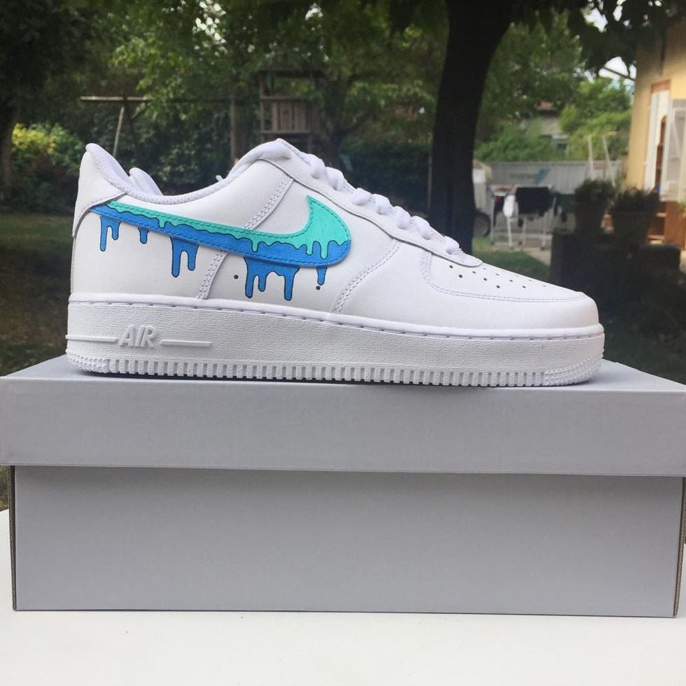 Blue Drip Custom Air Force 1 – unitecustom
