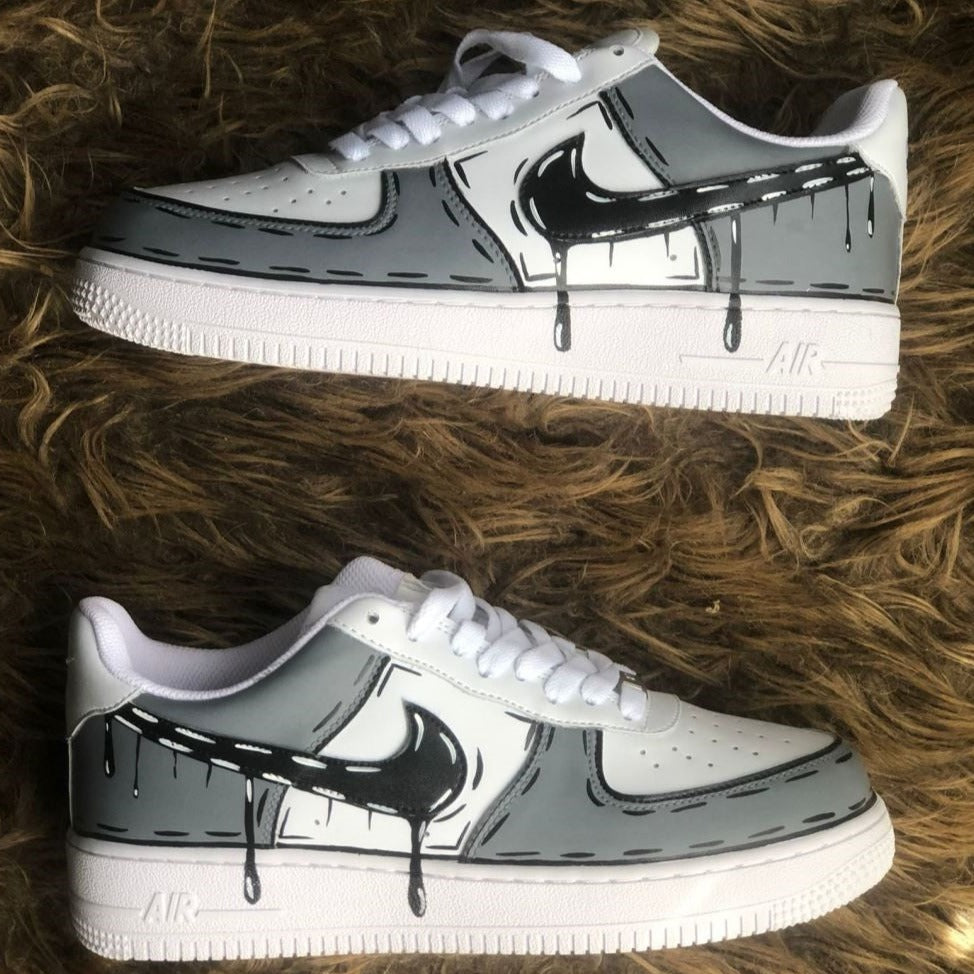 Grey Drip Custom Air Force 1 – unitecustom