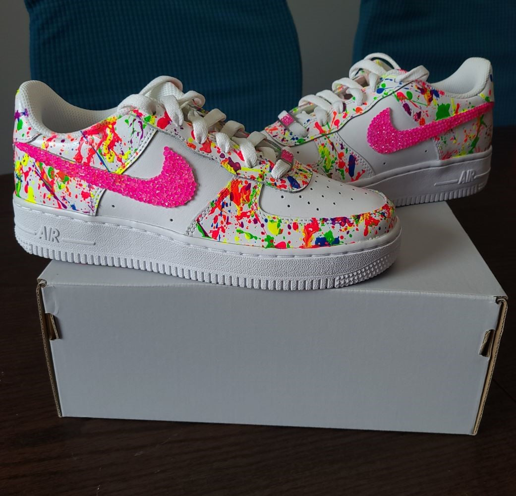 Splatter&Rhinestones Custom Air Force 1 – Unite Custom