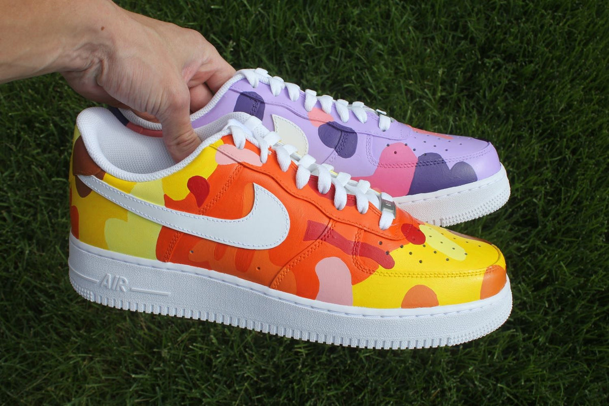 Abstract Orange-Purple Custom Air Force 1 – Unite Custom
