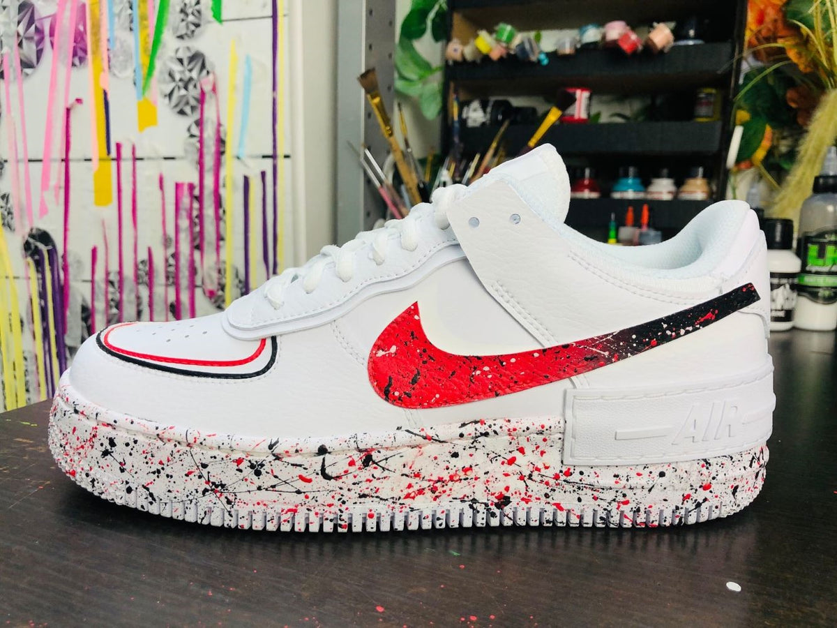 Black&Red Splatter Custom Air Force 1 – Unite Custom