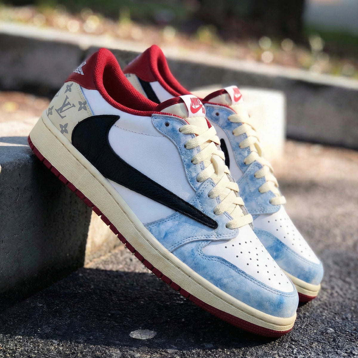 Travis Scott Custom Air Jordan 1 LV Baby Blue Red – Unite Custom