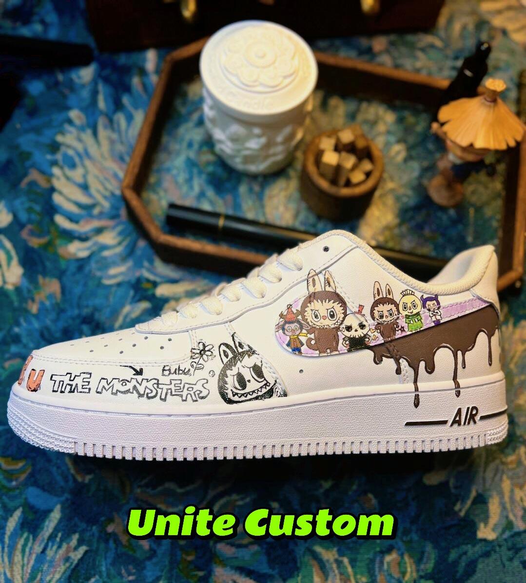 Custom Air Force 1 Labubu Hand Drawn Doodles – Unite Custom