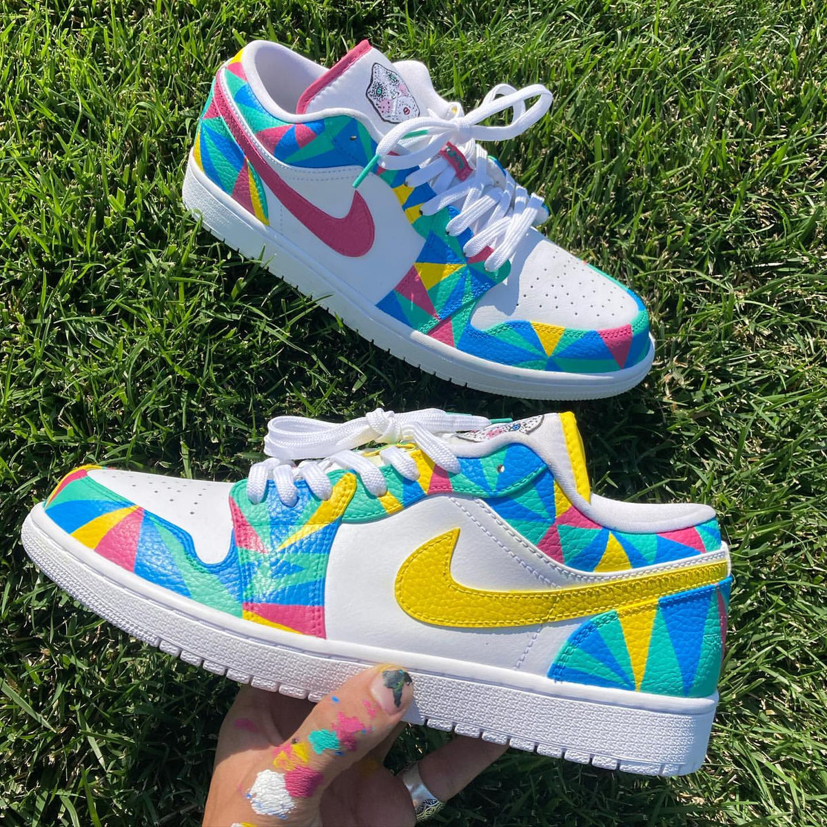 Macaron Blocks Custom Air Jordan 1 Low – Unite Custom