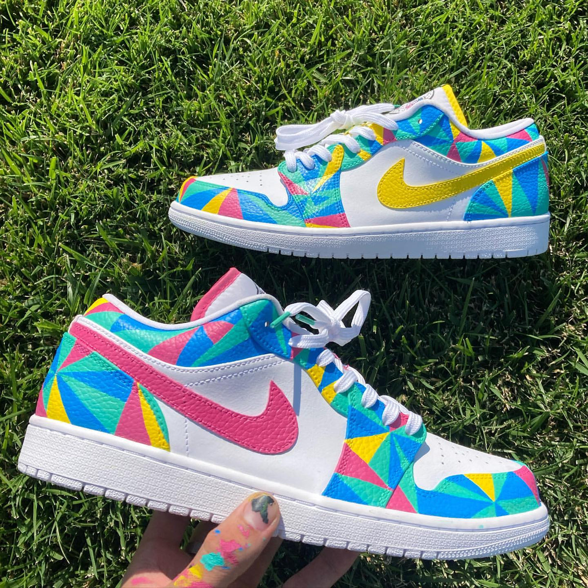 Macaron Blocks Custom Air Jordan 1 Low – Unite Custom
