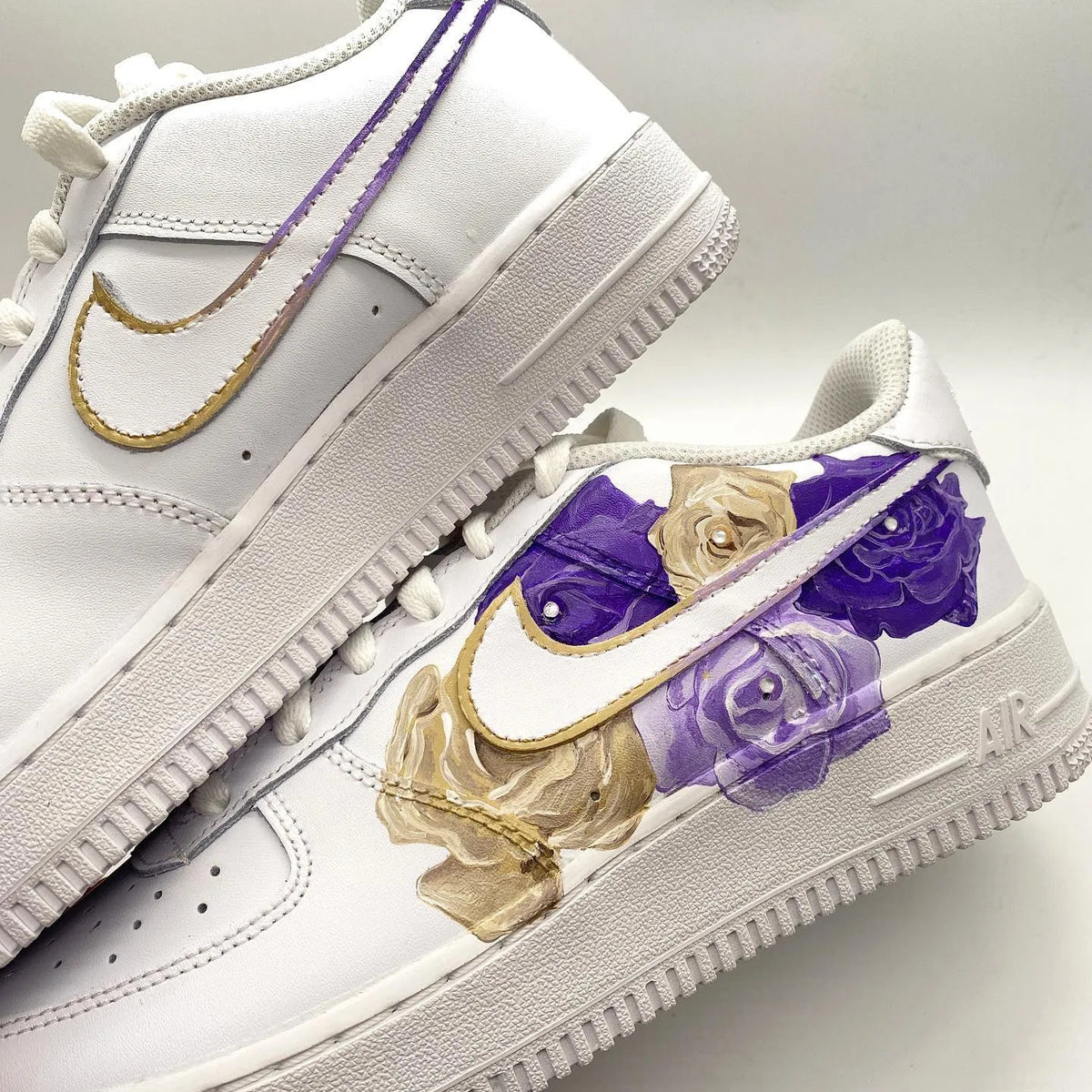 Purple & Cream Rose Custom Air Force 1 – Unite Custom