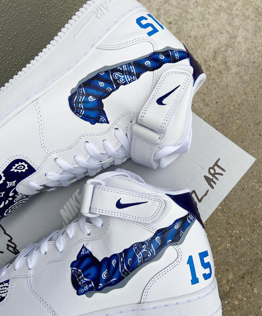 Blue Bandana Custom Air Force 1 – Unite Custom