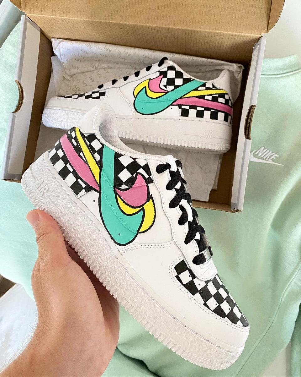 Neon Check Custom Air Force 1 – Unite Custom